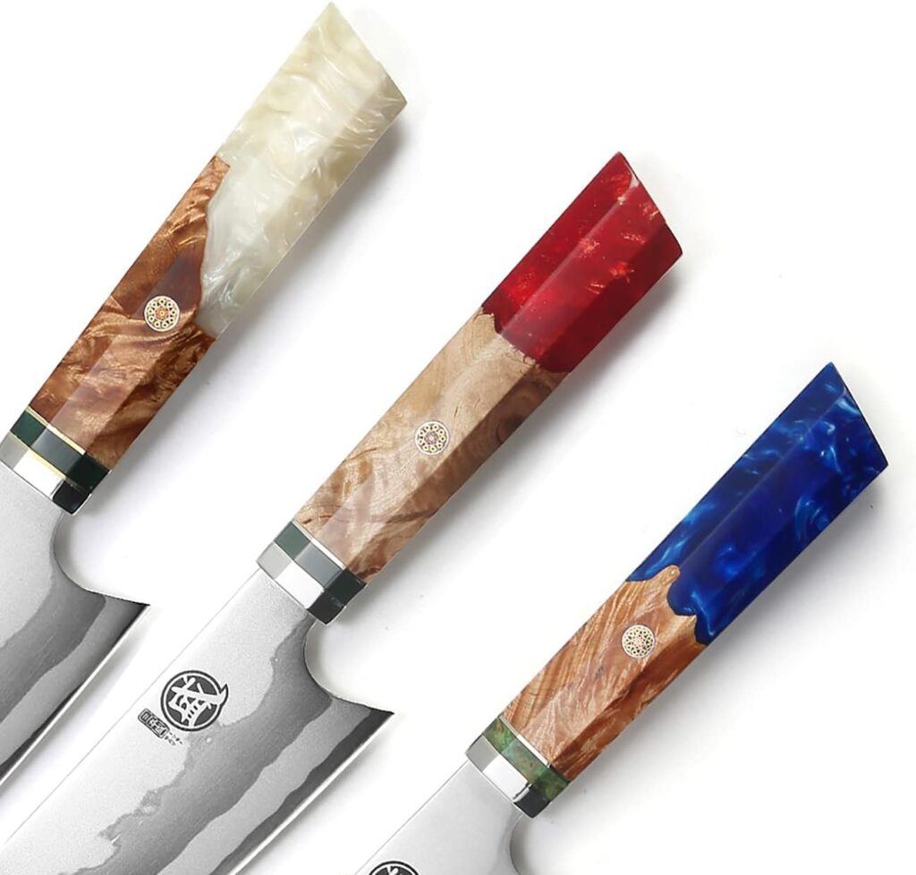 MITSUMOTO SAKARI 8 inch Kiritsuke Chef Knife, 67 Layers 440C Damascus ...
