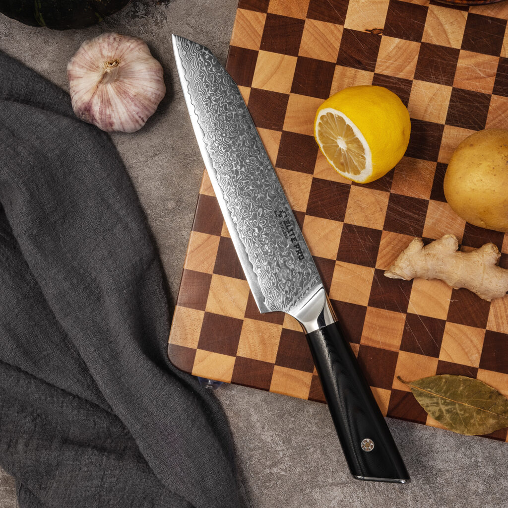 Buy ELITE PRO CUTLERY 7″ Santoku Knife (DSK-LKB) – 67 Layers Damascus ...