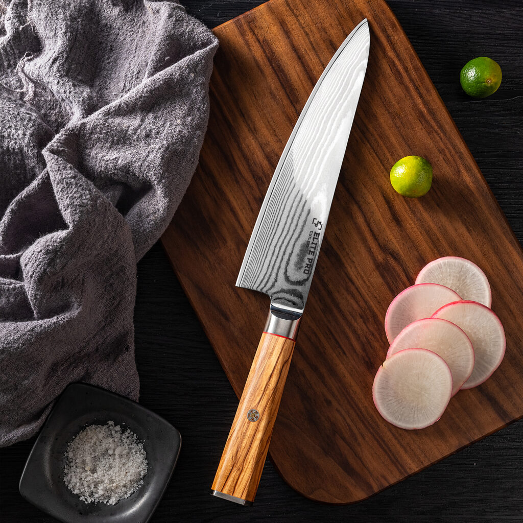Elite Pro Cutlery 8″ Damascus Chef Knife – 67-Layer Steel, Ultra-Sharp ...