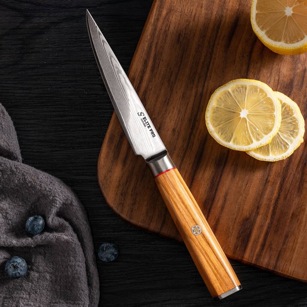 Elite Pro Cutlery 5″ Damascus Utility Knife – 67-Layer Steel, Ultra ...