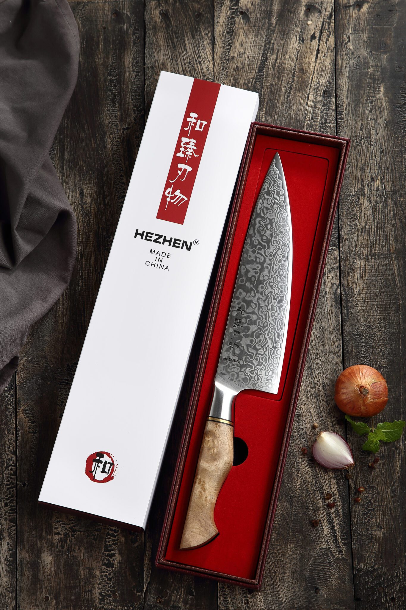Shop HEZHEN 8.3″ Chef Knife (B30-CS) – 67 Layers Damascus Steel with ...