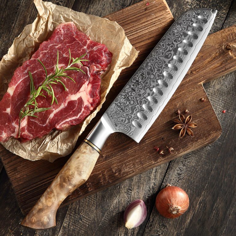 Order HEZHEN 7″ Santoku Knife (B30-RS) – 67 Layers Damascus Steel with ...